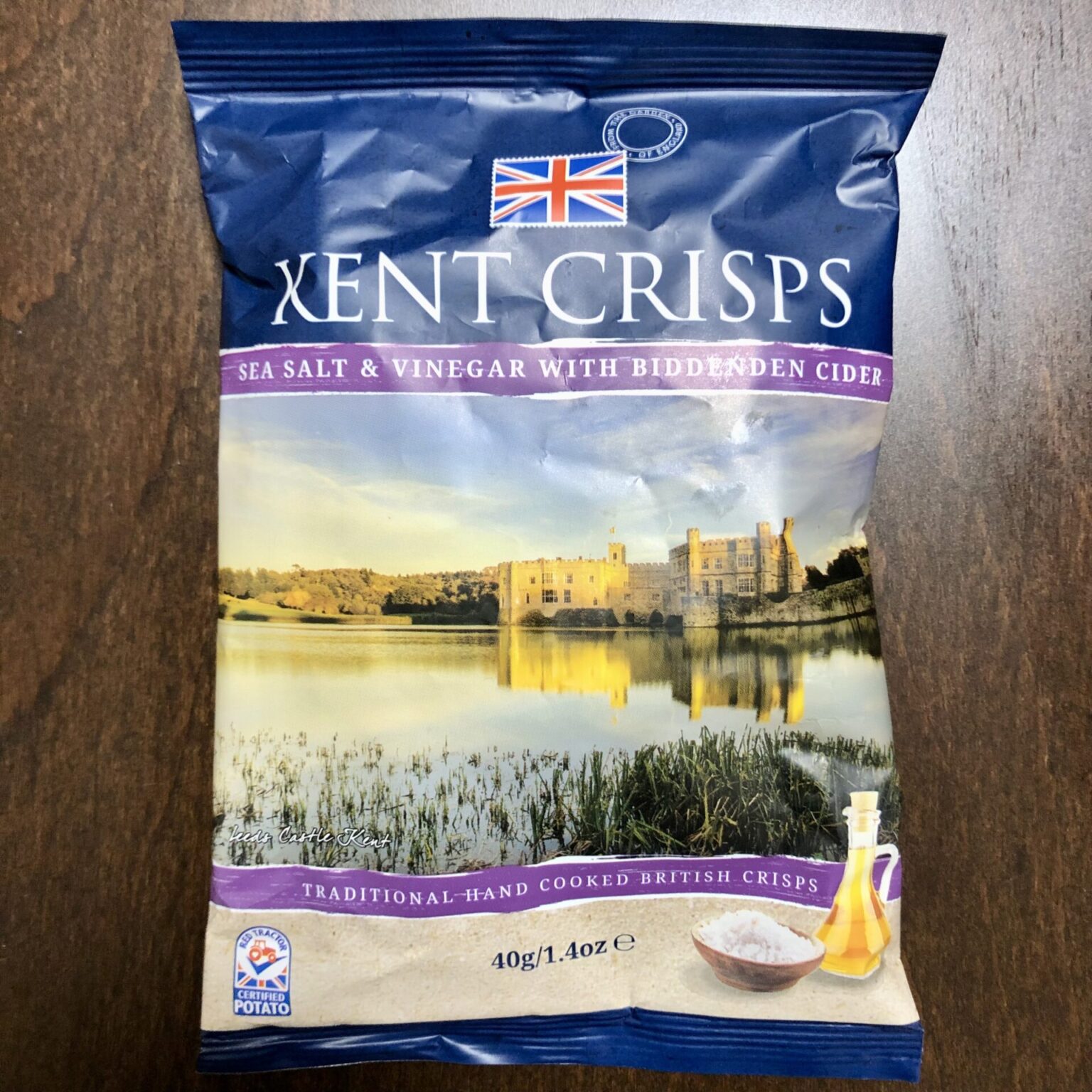 〈イギリス製〉「KENT CRISPS（ケントクリスプス） ポテトチップス シーソルト&ビネガー&ビデンデンシードル」を実食 | ポテトチップス王国
